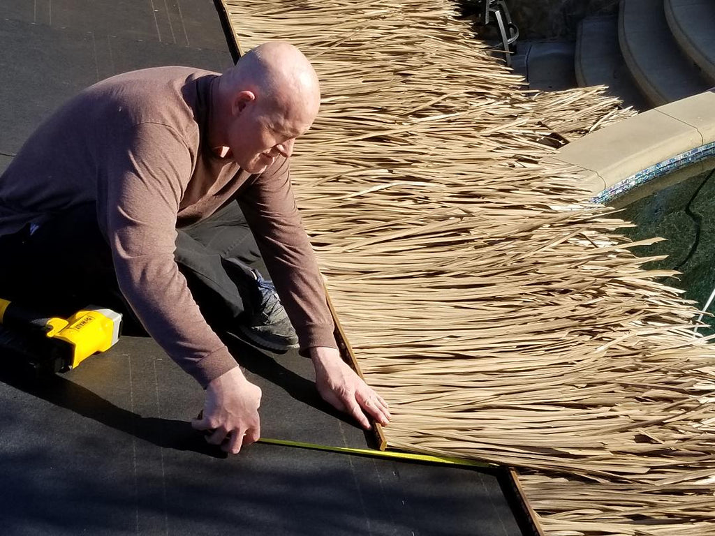 C7 Synthetic Artificial Thatch Panel 38"Lx24"H Class A – Sunset Bamboo