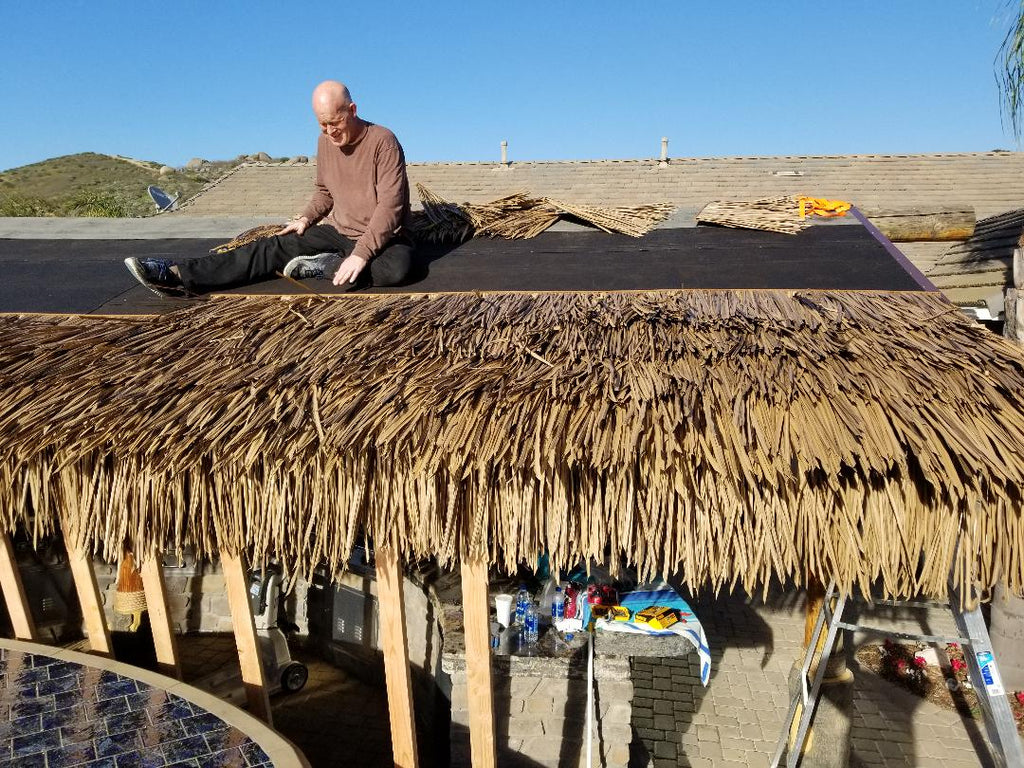 C7 Synthetic Artificial Thatch Panel 38"Lx24"H Class A – Sunset Bamboo