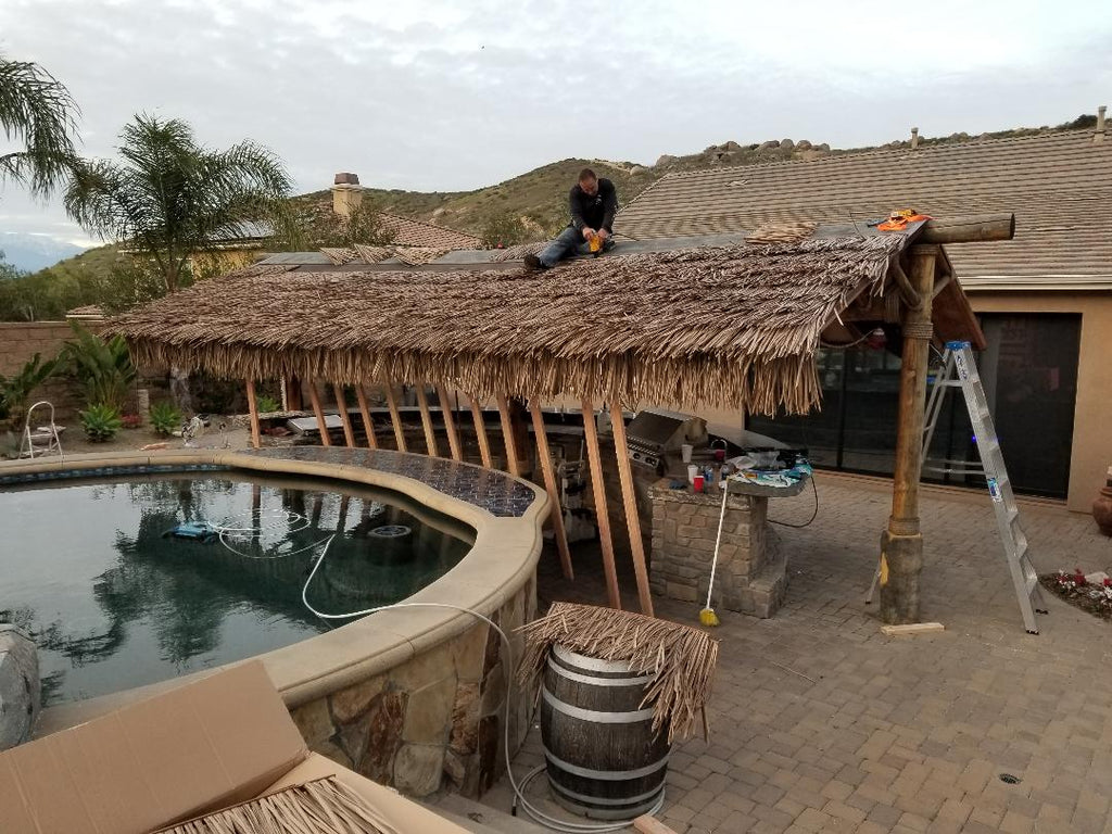 C7 Synthetic Artificial Thatch Panel 38"Lx24"H Class A – Sunset Bamboo