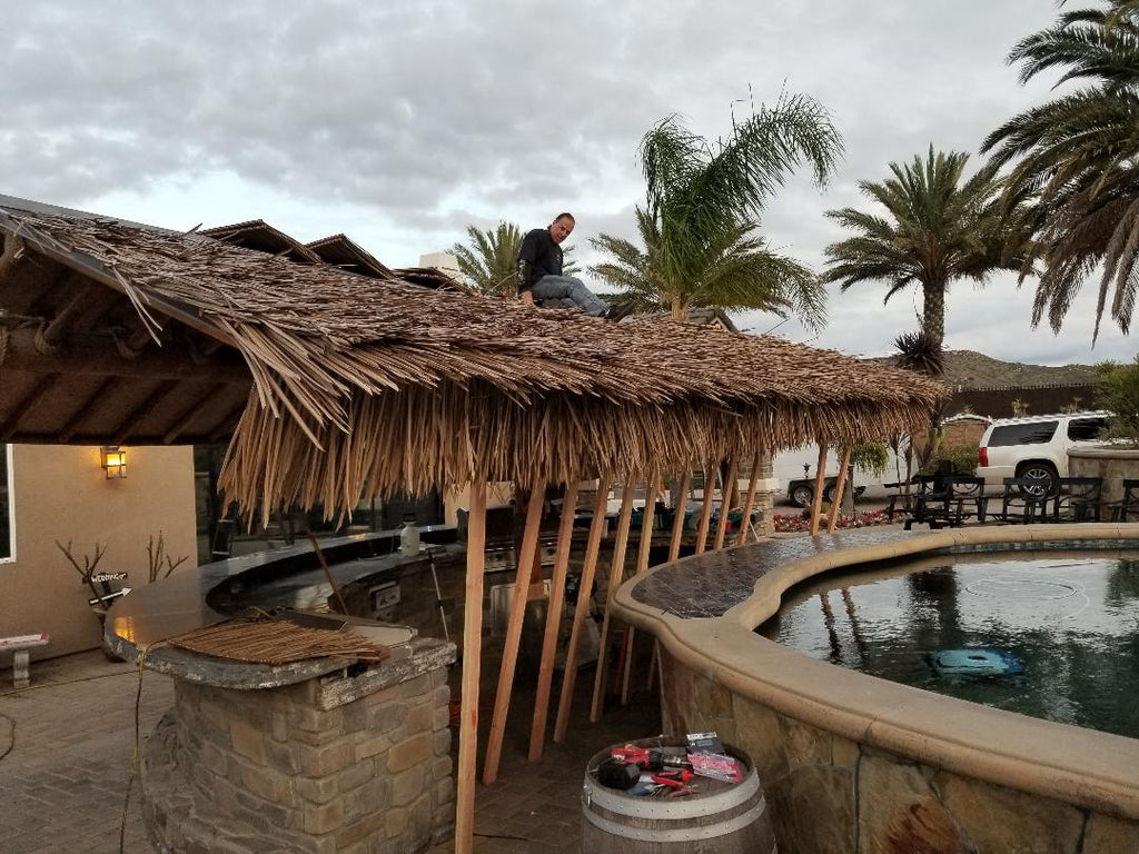 C7 Synthetic Artificial Thatch Panel 38"Lx24"H Class A – Sunset Bamboo